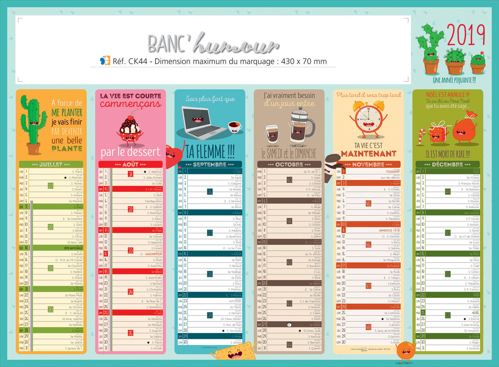 calendrier publicitaire de banque humour