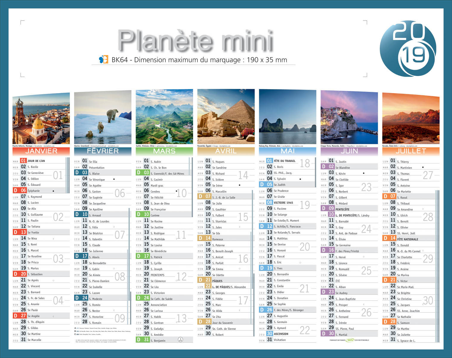 petit calendrier publicitaire