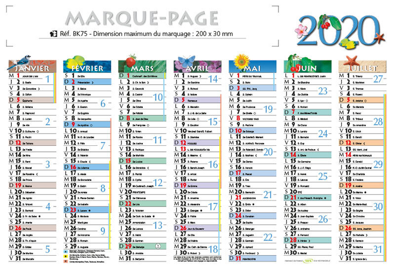 calendrier petit format