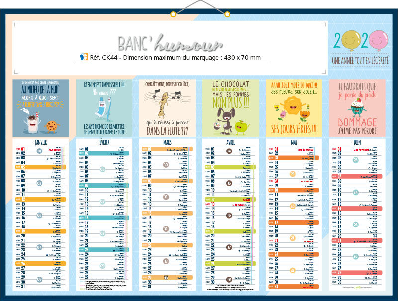calendrier publicitaire de banque humour