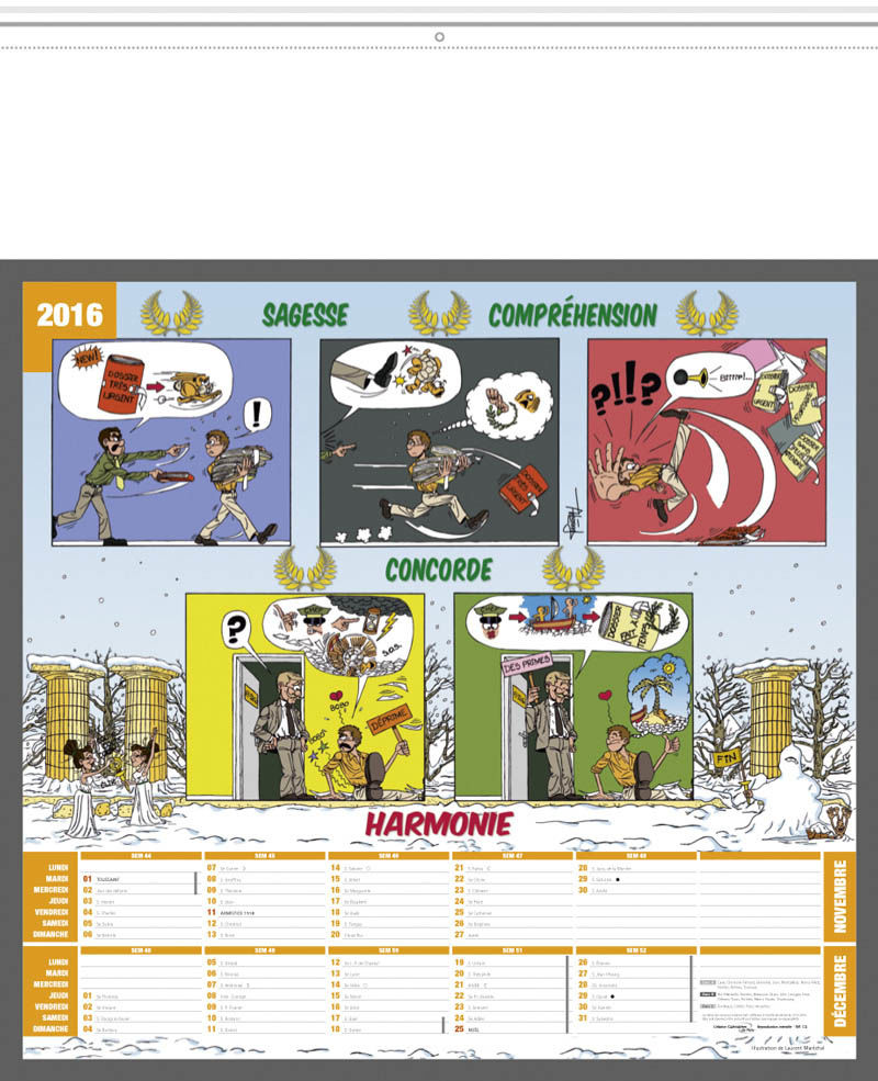 calendrier publicitaire illustré humour