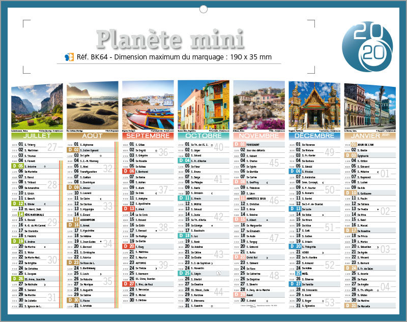petit calendrier publicitaire