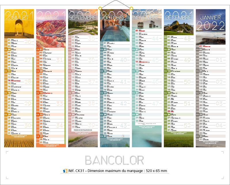 calendrier entreprise à personnaliser