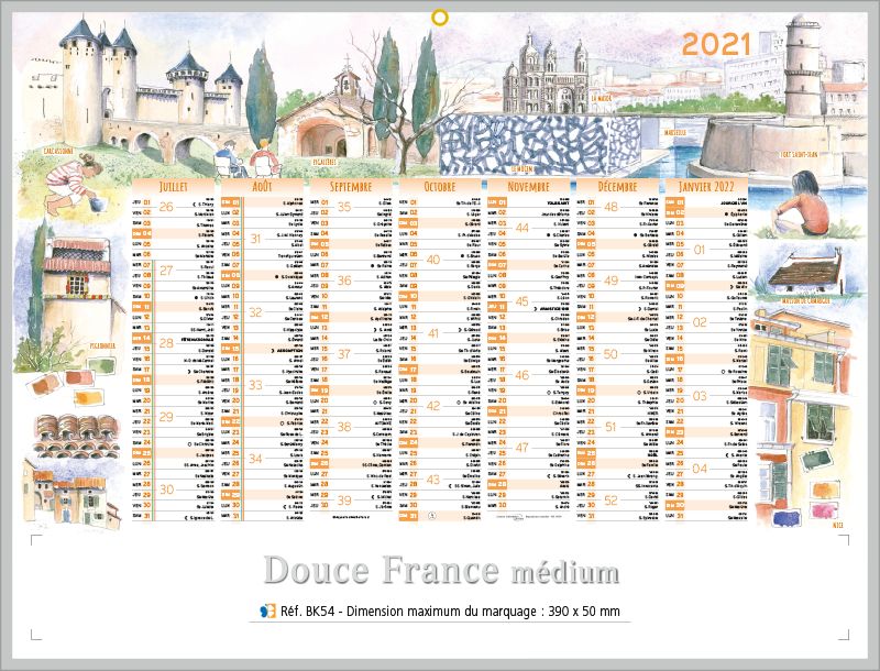 calendrier publicitaire à personnaliser France