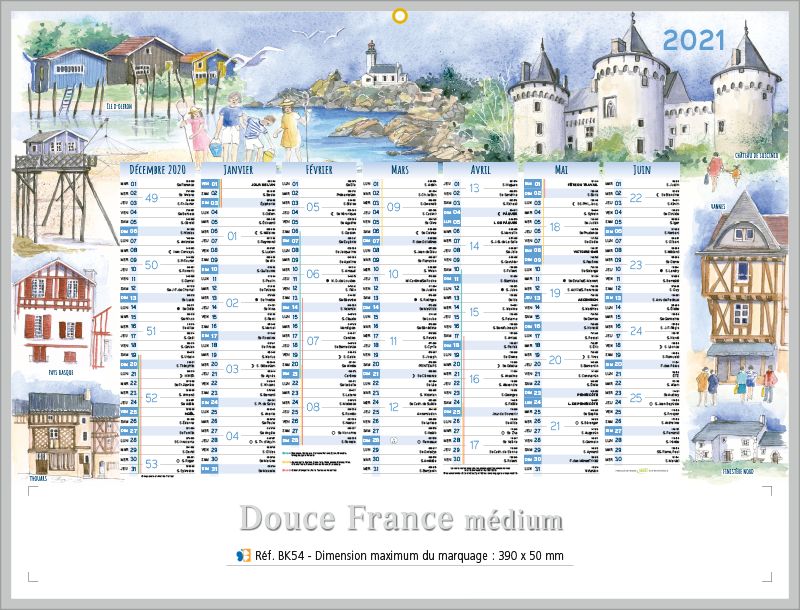 calendrier publicitaire à personnaliser France
