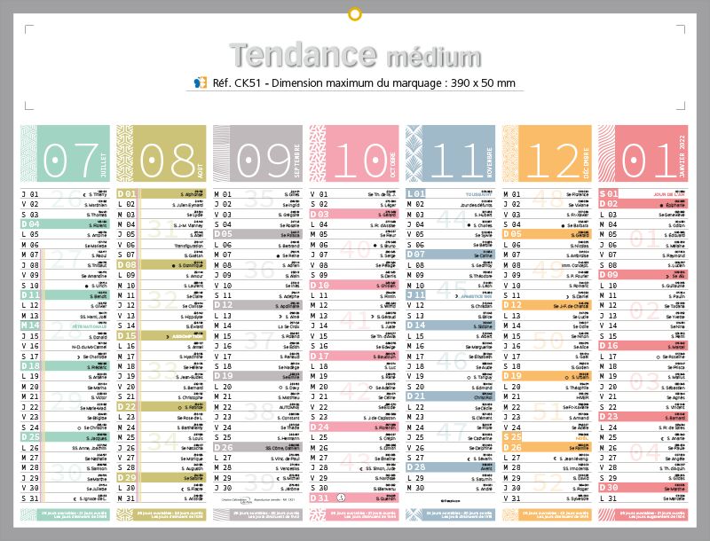calendrier publicitaire personnalisé tendance