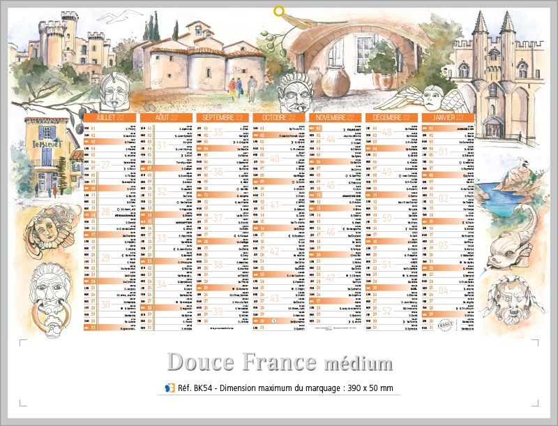Calendrier publicitaire a personnaliser france | Calendriers bancaires ...