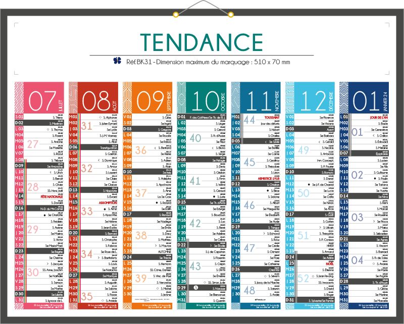 Calendrier de banque publicitaire a personnaliser | Calendrier bancaire