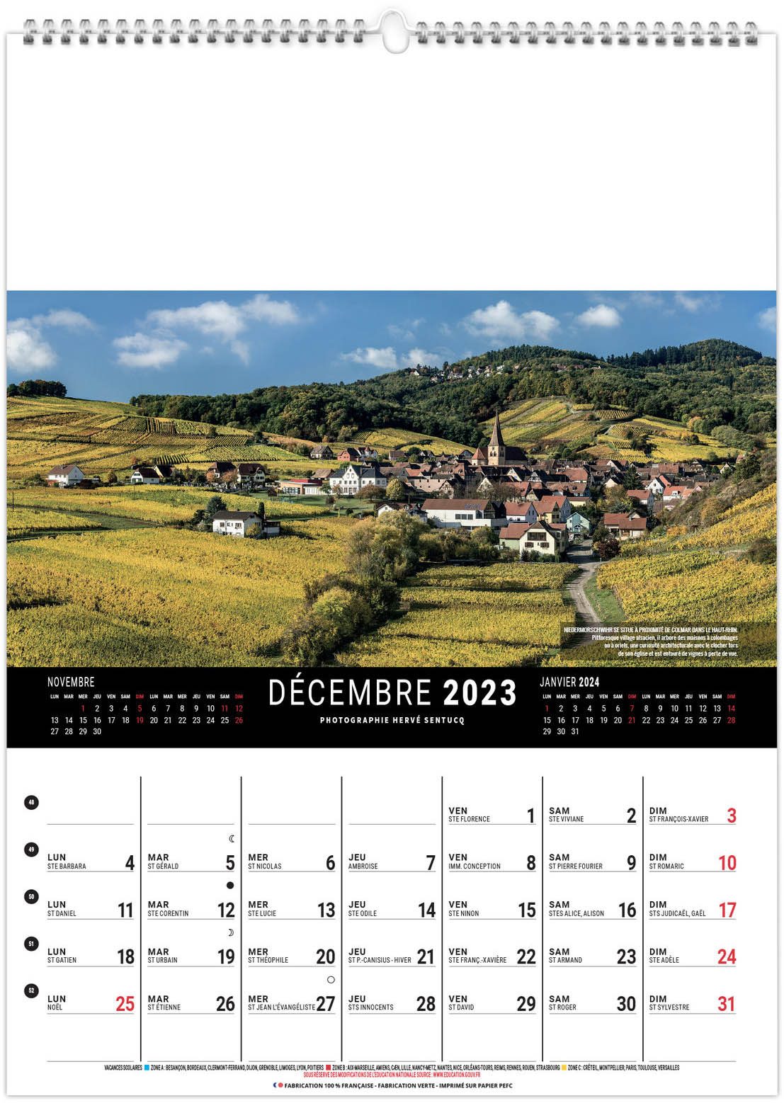 Calendrier mural personnalisable france panoramique 240x330 ...