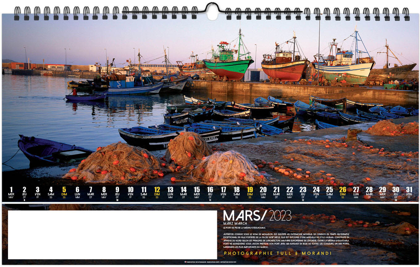 Calendrier personnalise illustre destinations 13 feuillets 600x360 ...