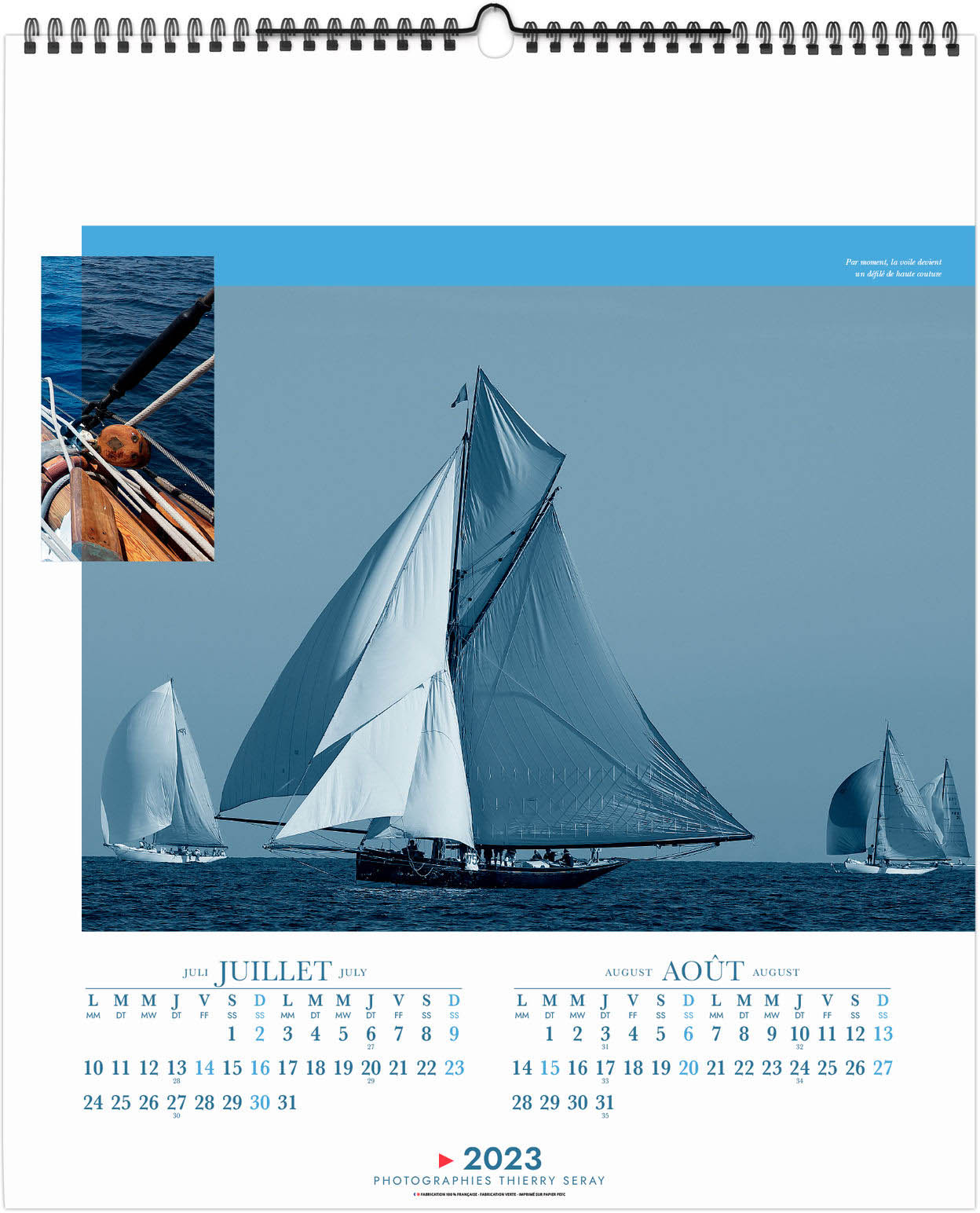 Calendrier personnalise illustre voile classique 7 feuillets 480x580 | Calendriers publicitaires ...