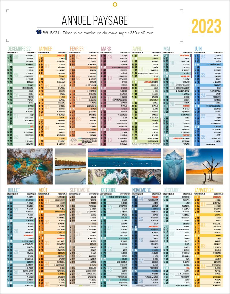 Calendriers publicitaires de banque | Calendrier bancaire