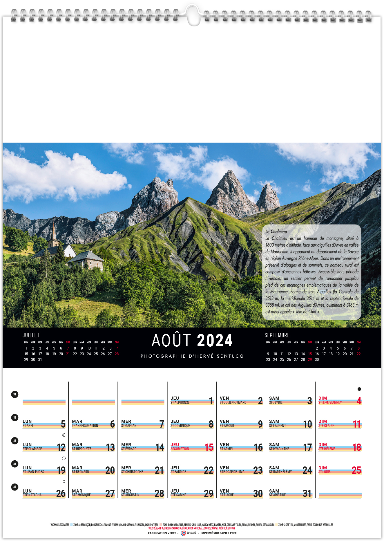 Calendrier mural personnalisable france panoramique 240x330 ...