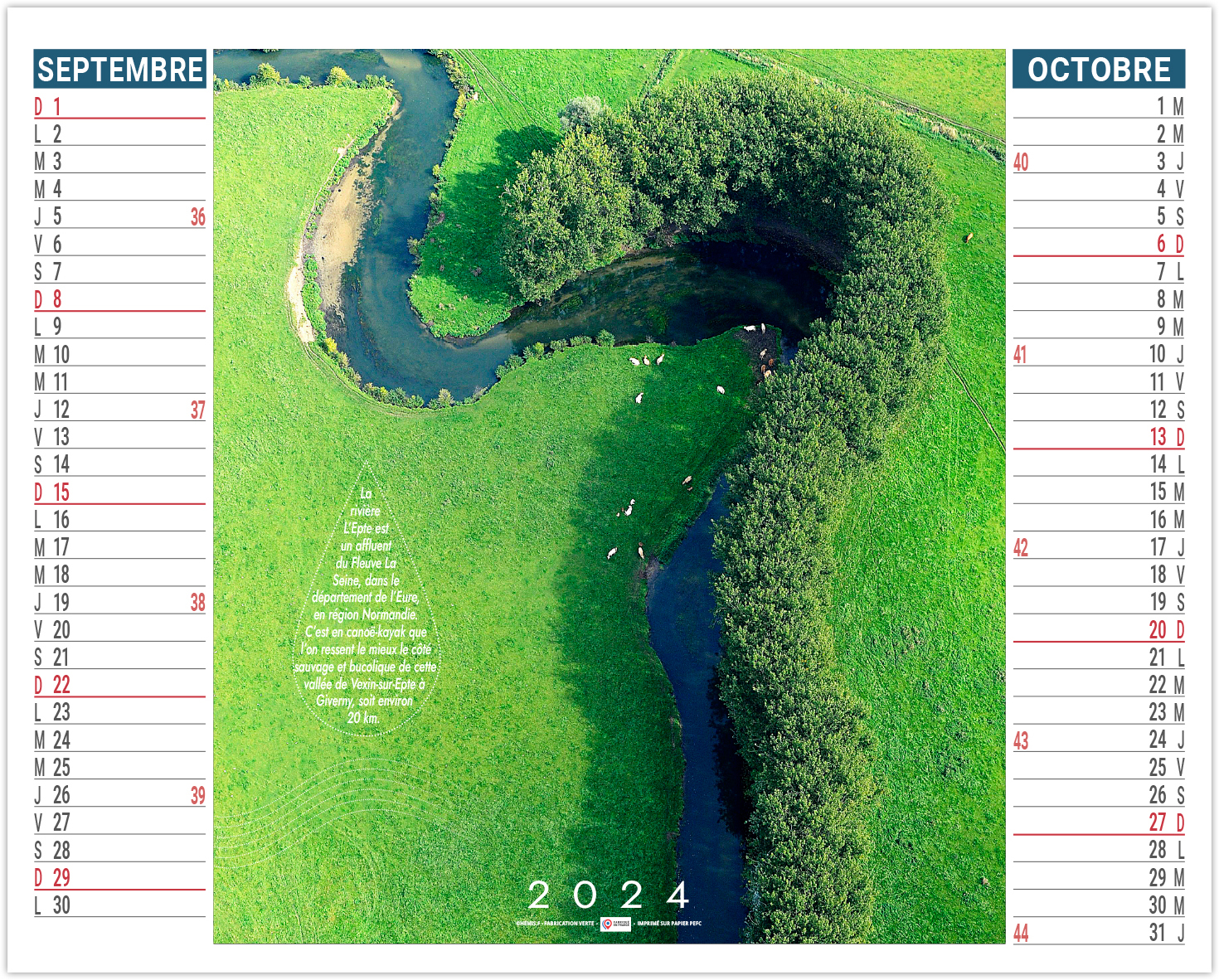 Calendrier personnalisable 2 en 1 l eau vue du ciel 480 x 700 ...