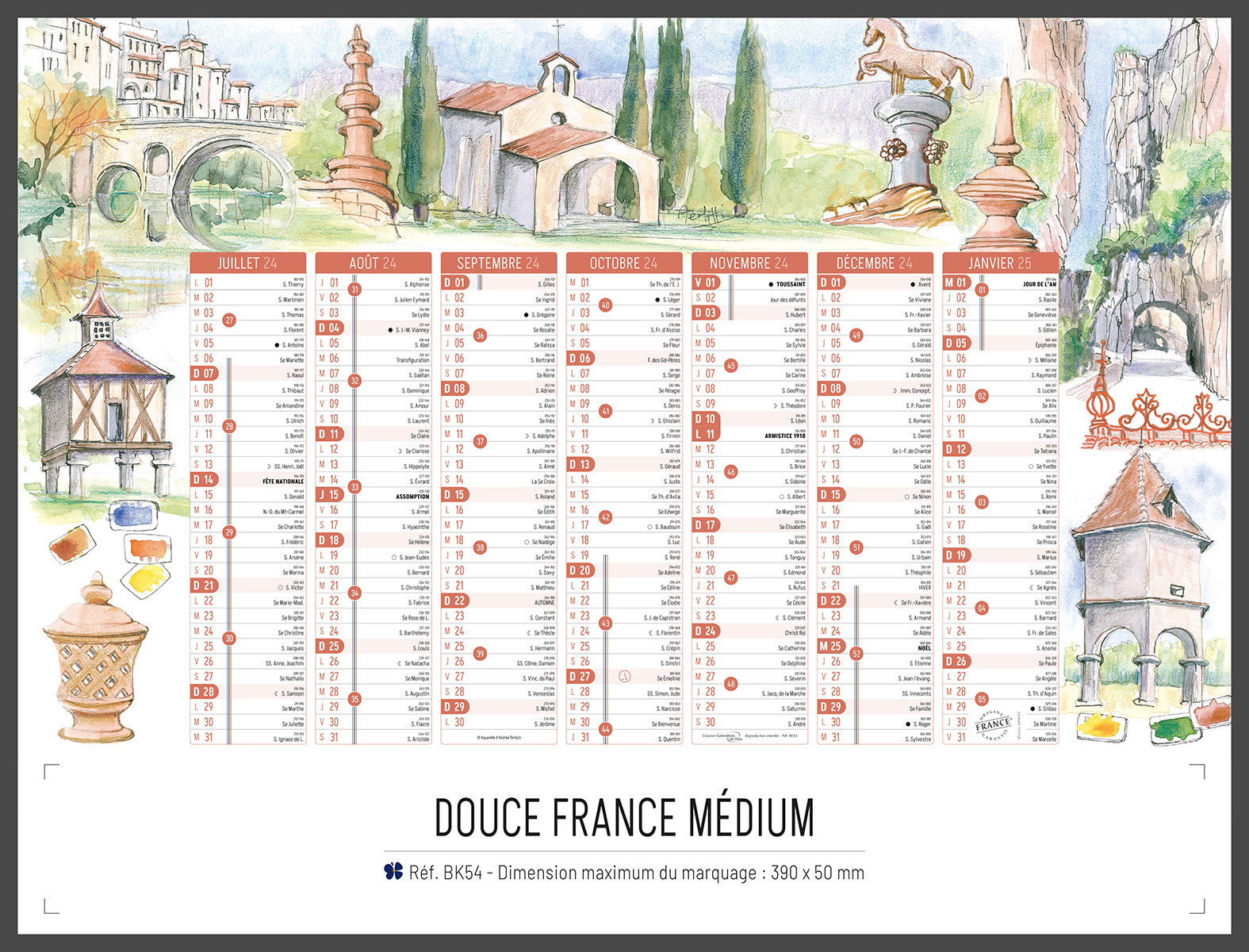Calendrier publicitaire a personnaliser france | Calendriers bancaires ...
