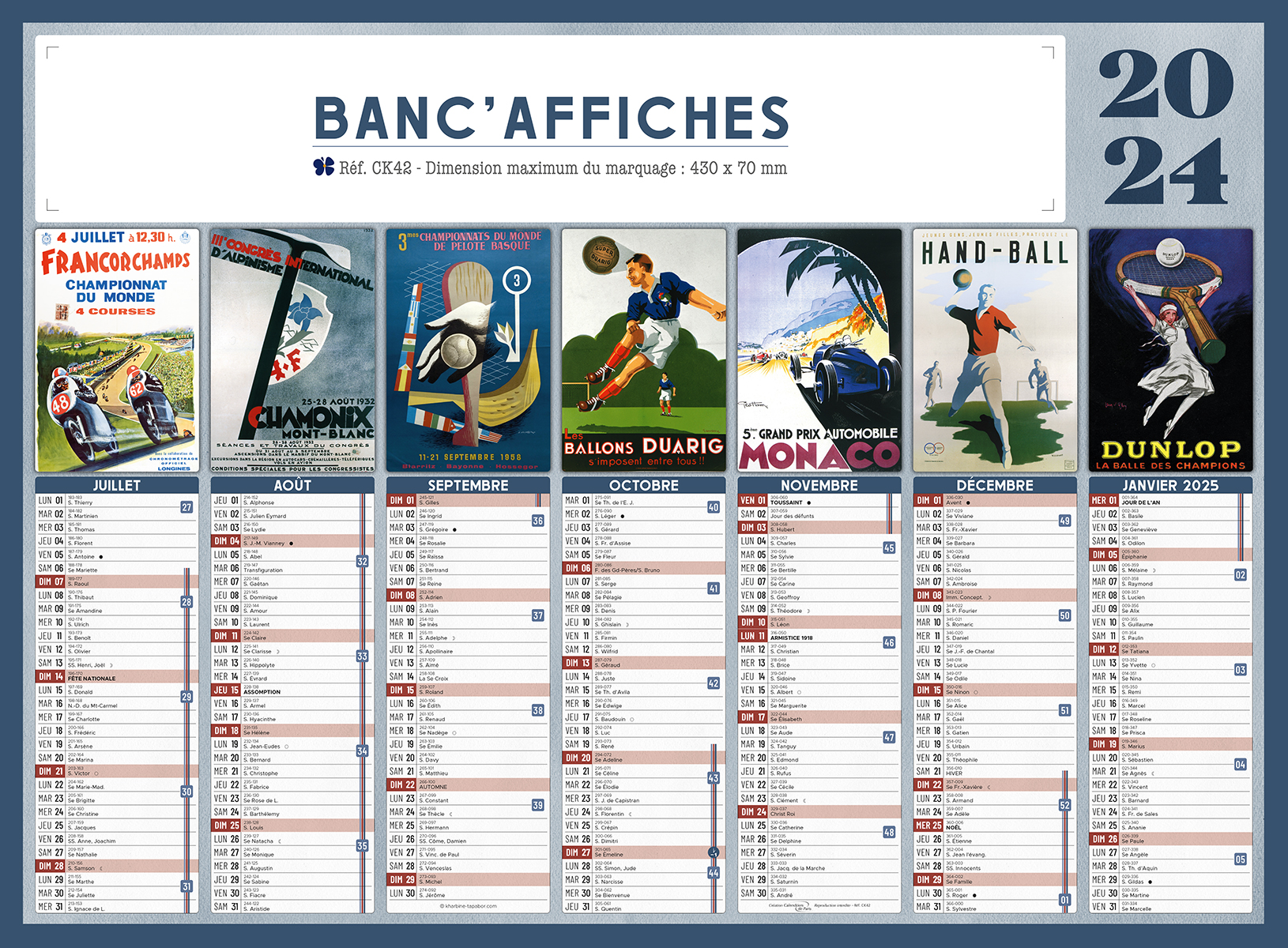 Calendrier publicitaire personnalise affiches pub | Calendrier bancaire